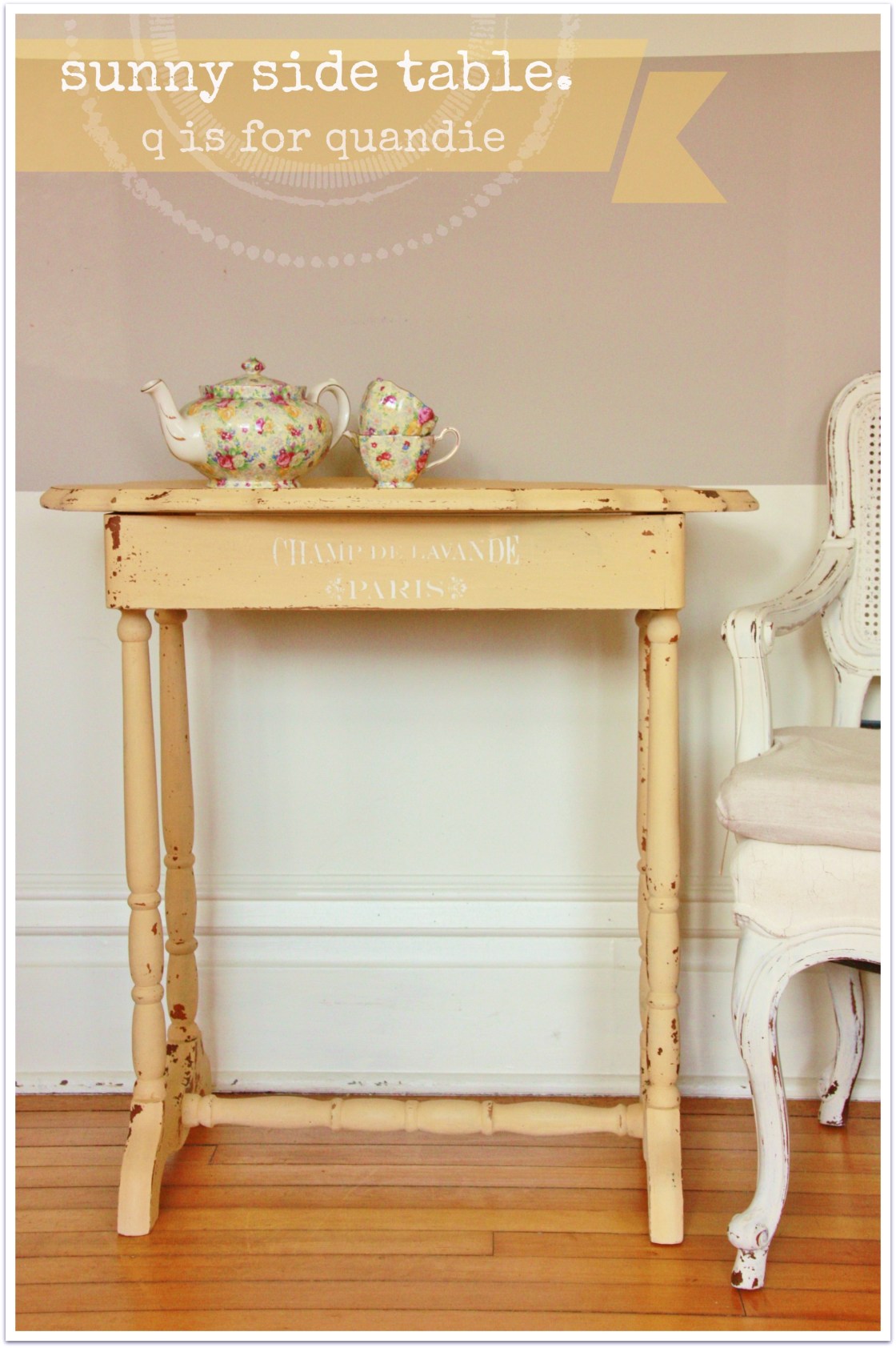 sunny side table. – q is for quandie