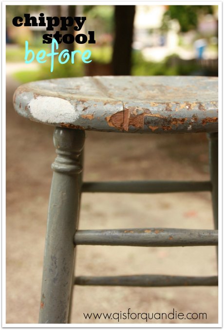 a chippy stool. – q is for quandie