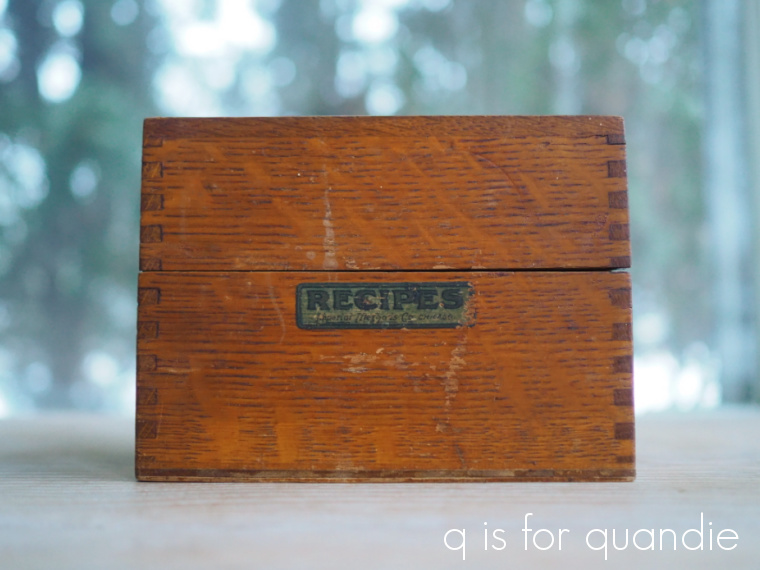 the recipe box. – q is for quandie