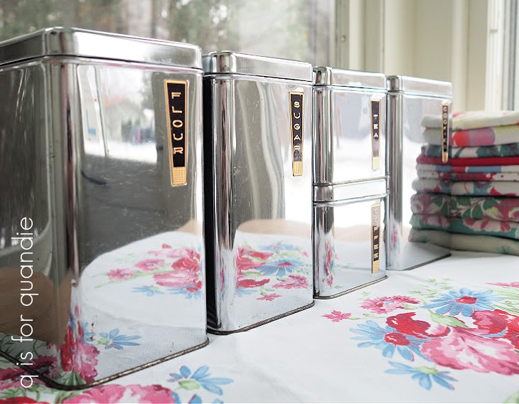 mom’s canisters. – q is for quandie